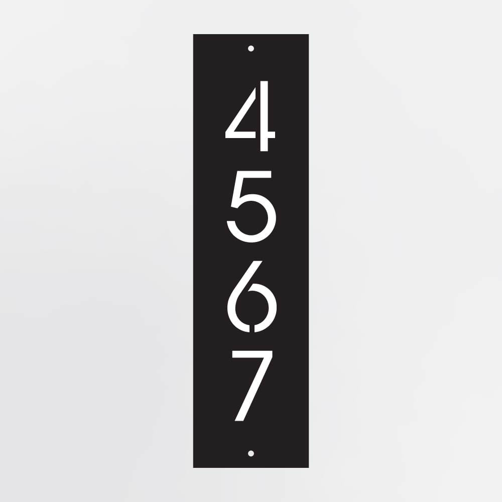 Vertical Address Plaque, Modern Solid Framed Custom House Number ...